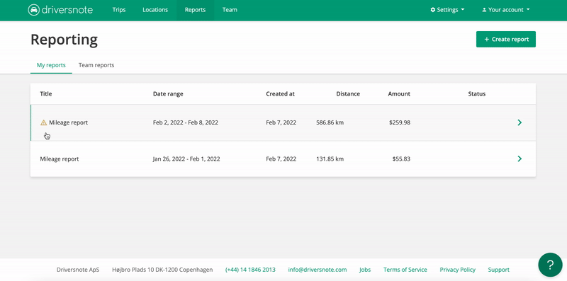 How to: create a report - Driversnote Knowledge Base